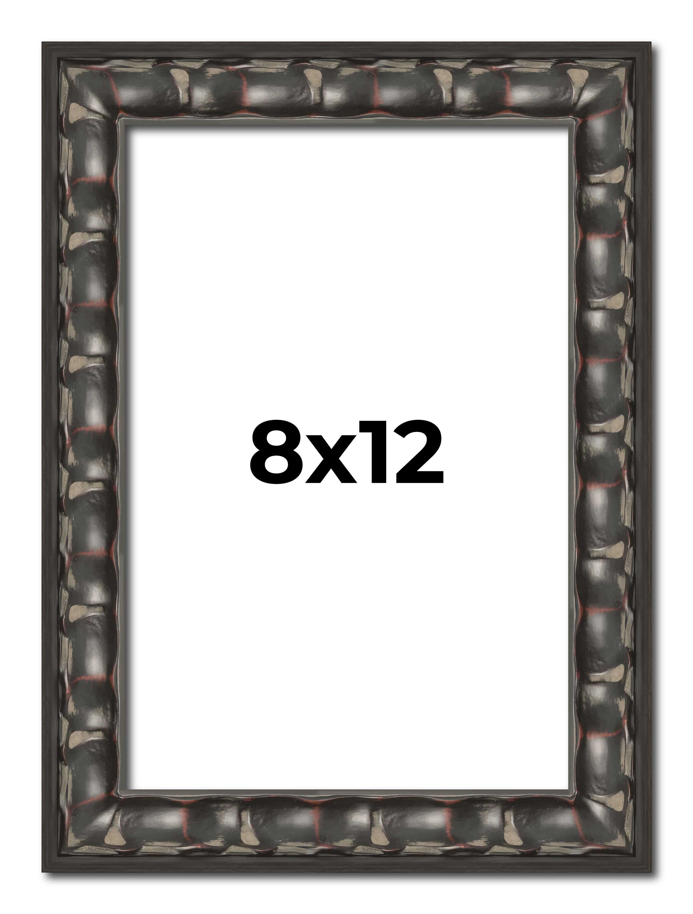 8x12 Frame Black-Brown Medieval Solid Wood Picture Frame | 1.5 Inch ...