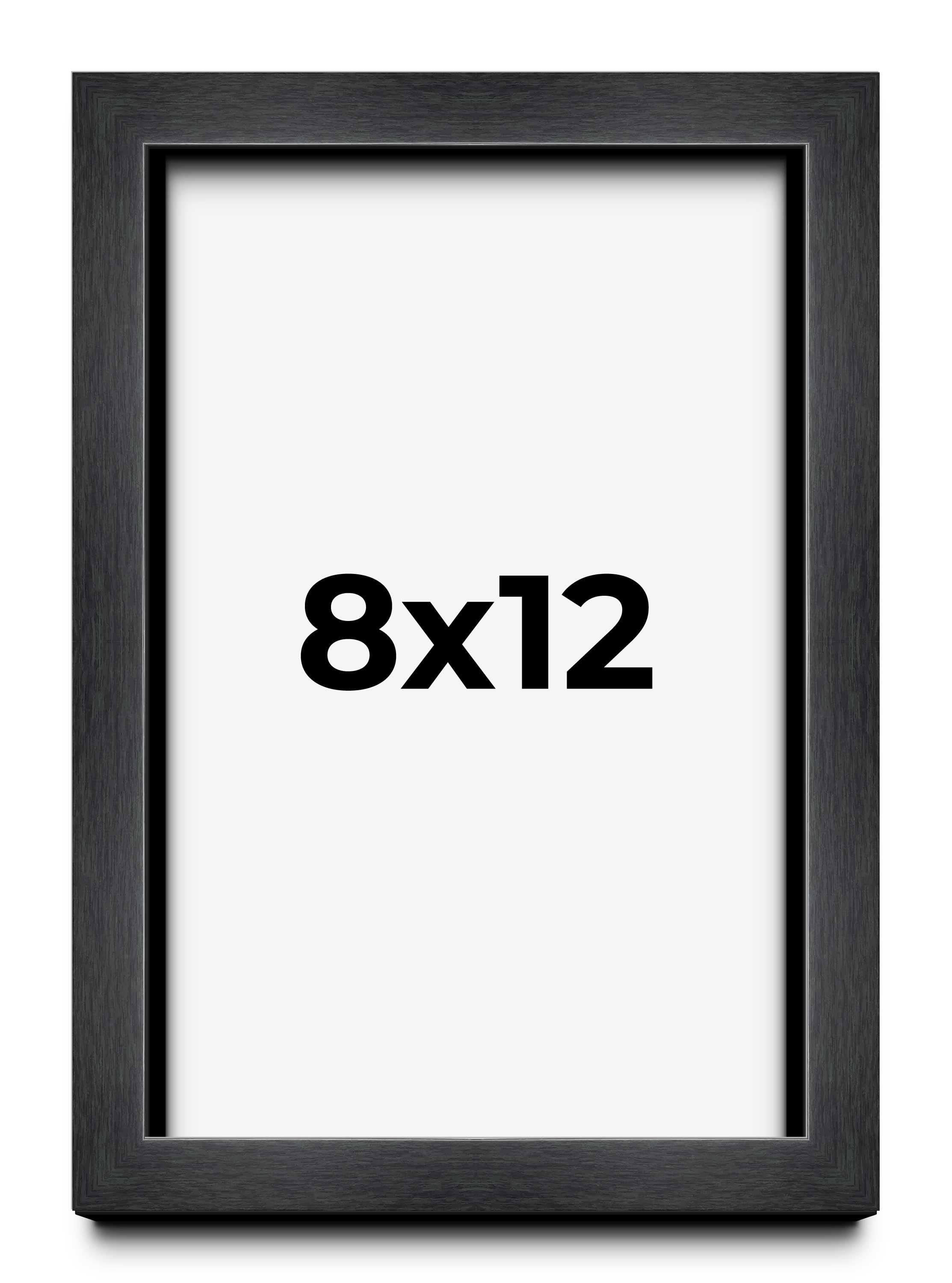 8x12 Frame Black Charcoal Grey Wood Textured Picture Frame | 0.75 Inch ...
