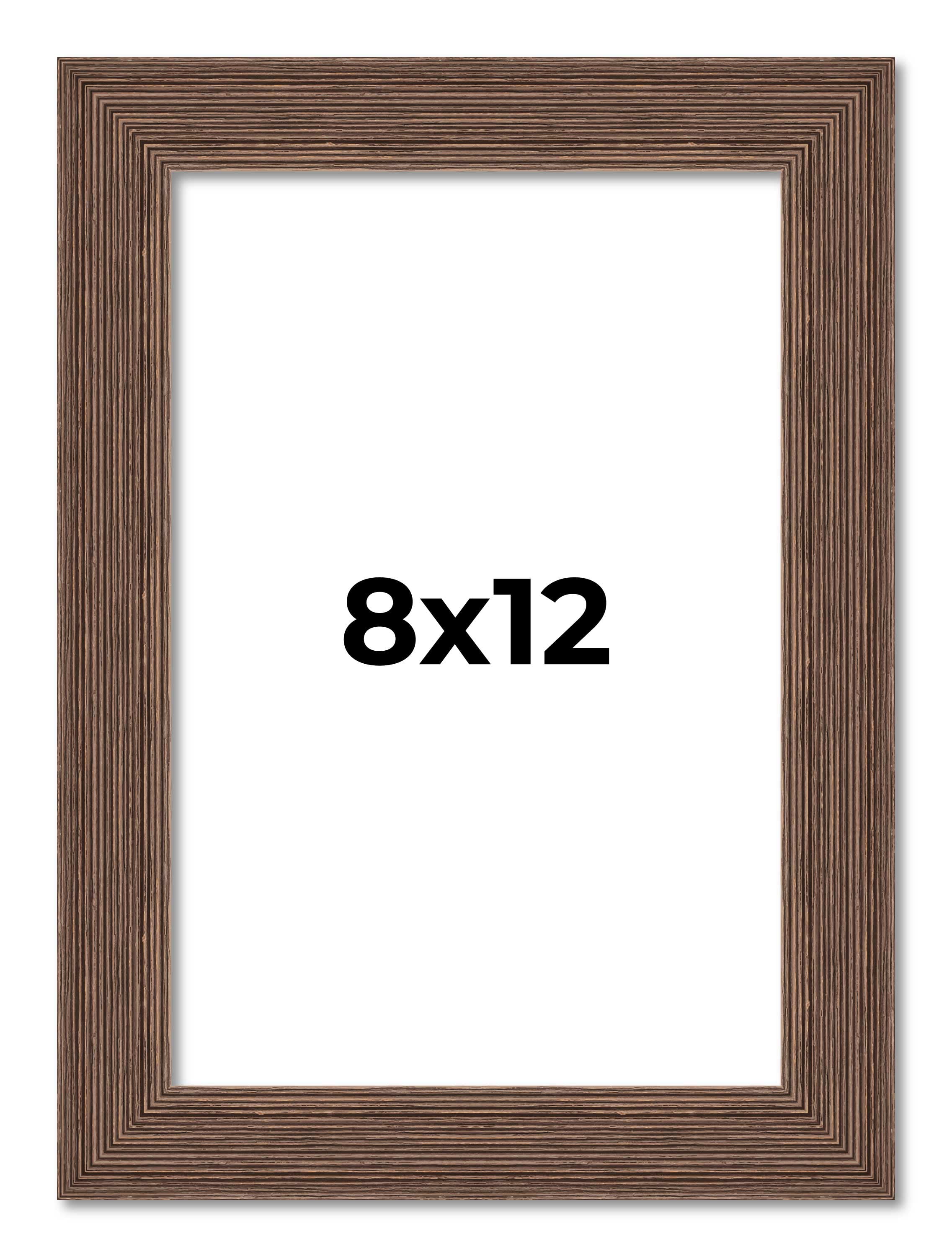 8x12 Frame Brown Farmhouse Solid Wood Picture Frame Width 1.5 Inches ...
