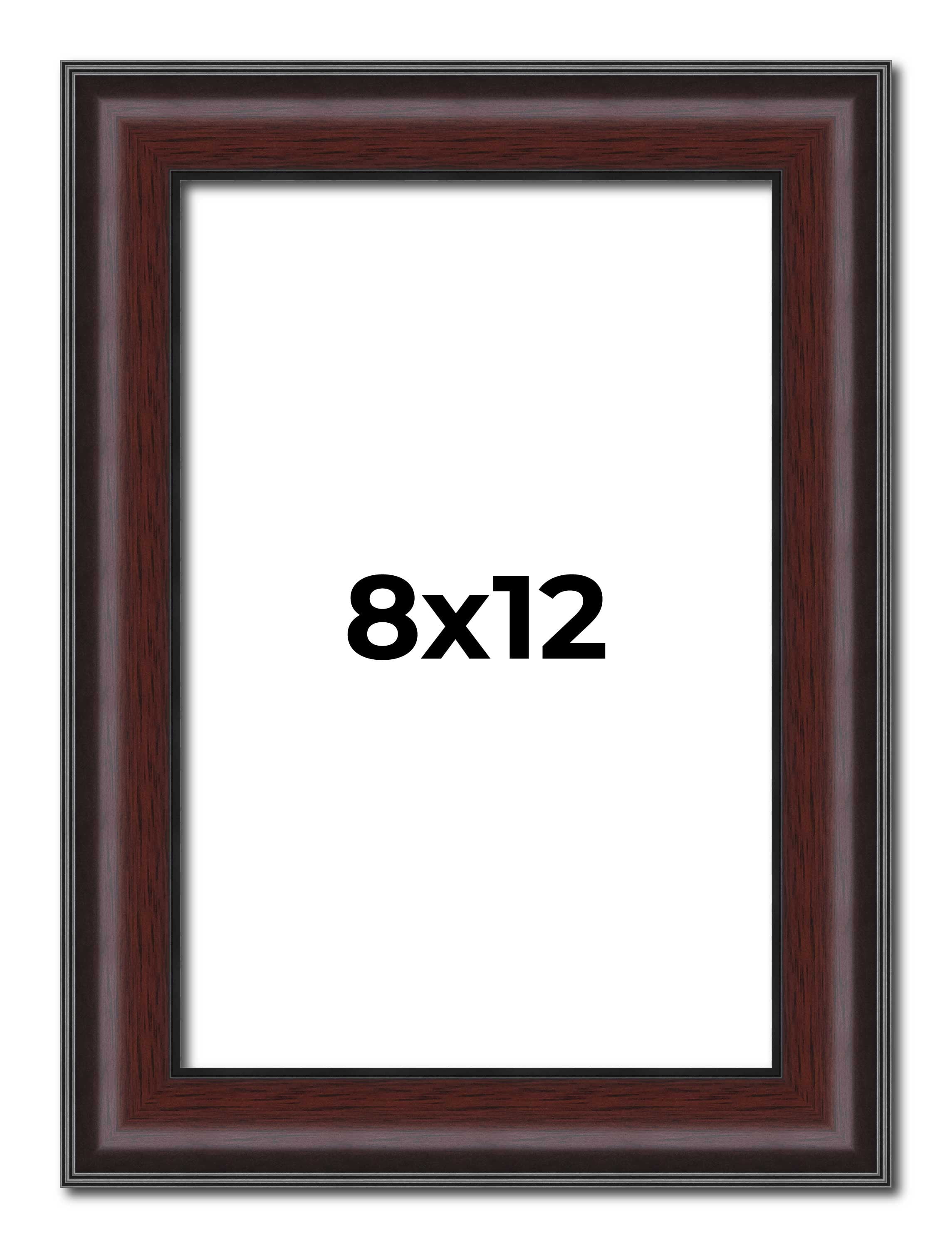 8x12 Frame Brown Round Mahogany Solid Wood Picture Frame | 1.625 Inch ...