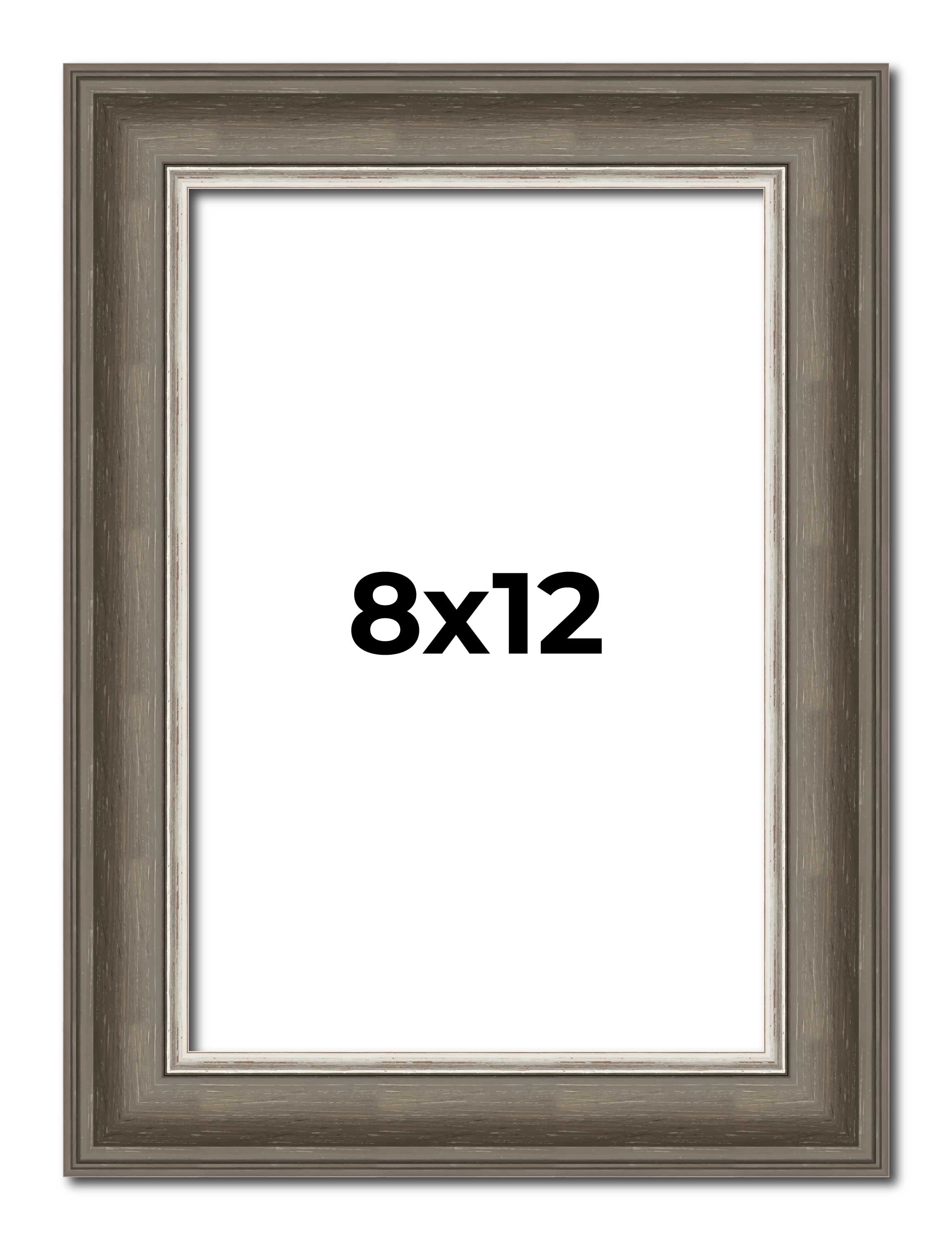 8x12 Frame Brown Solid Wood Picture Frame | 1.75 Inch Moulding Width ...