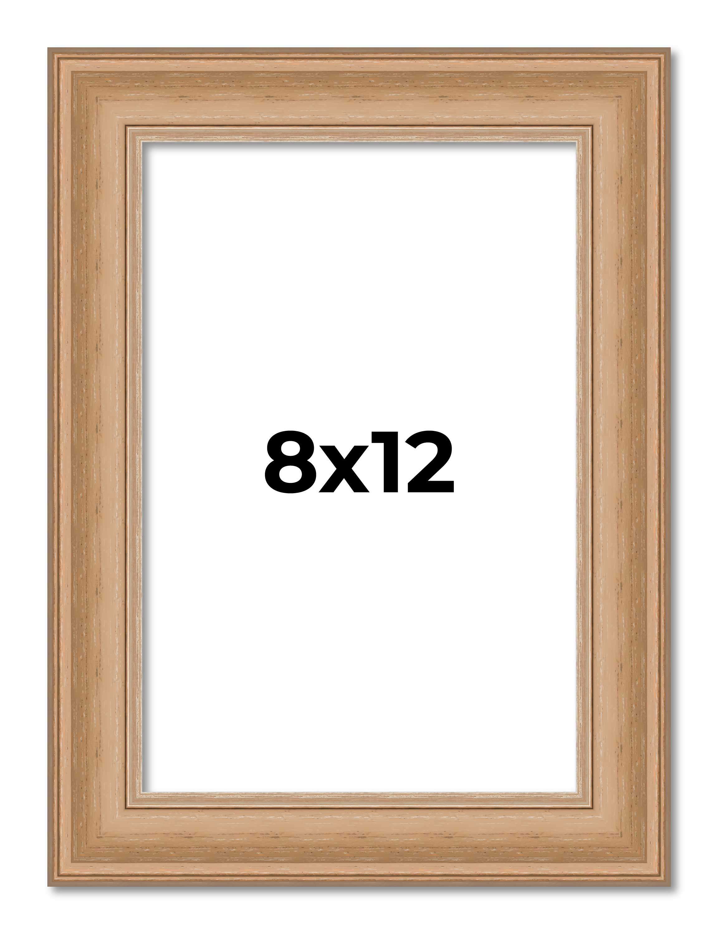 8x12 Frame Charleston Honey Brown Solid Wood Picture Frame Width 1.75 ...