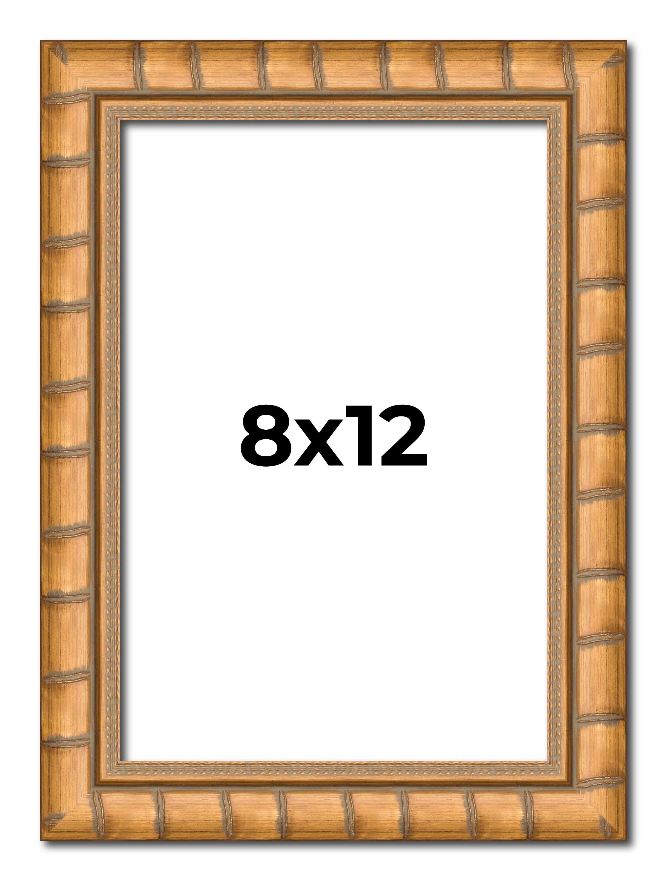 8x12 Frame Gold Real Wood Picture Frame Width 1.5 inches | Interior ...