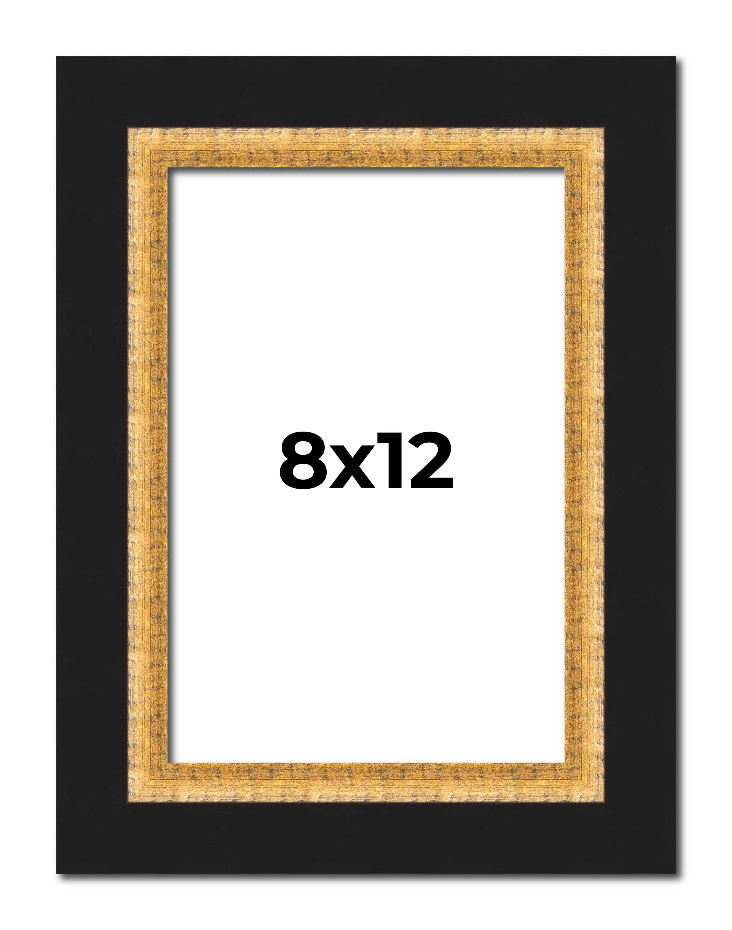 8x12 Frame Gold Real Wood Picture Frame Width 2.25 Inches | Interior ...