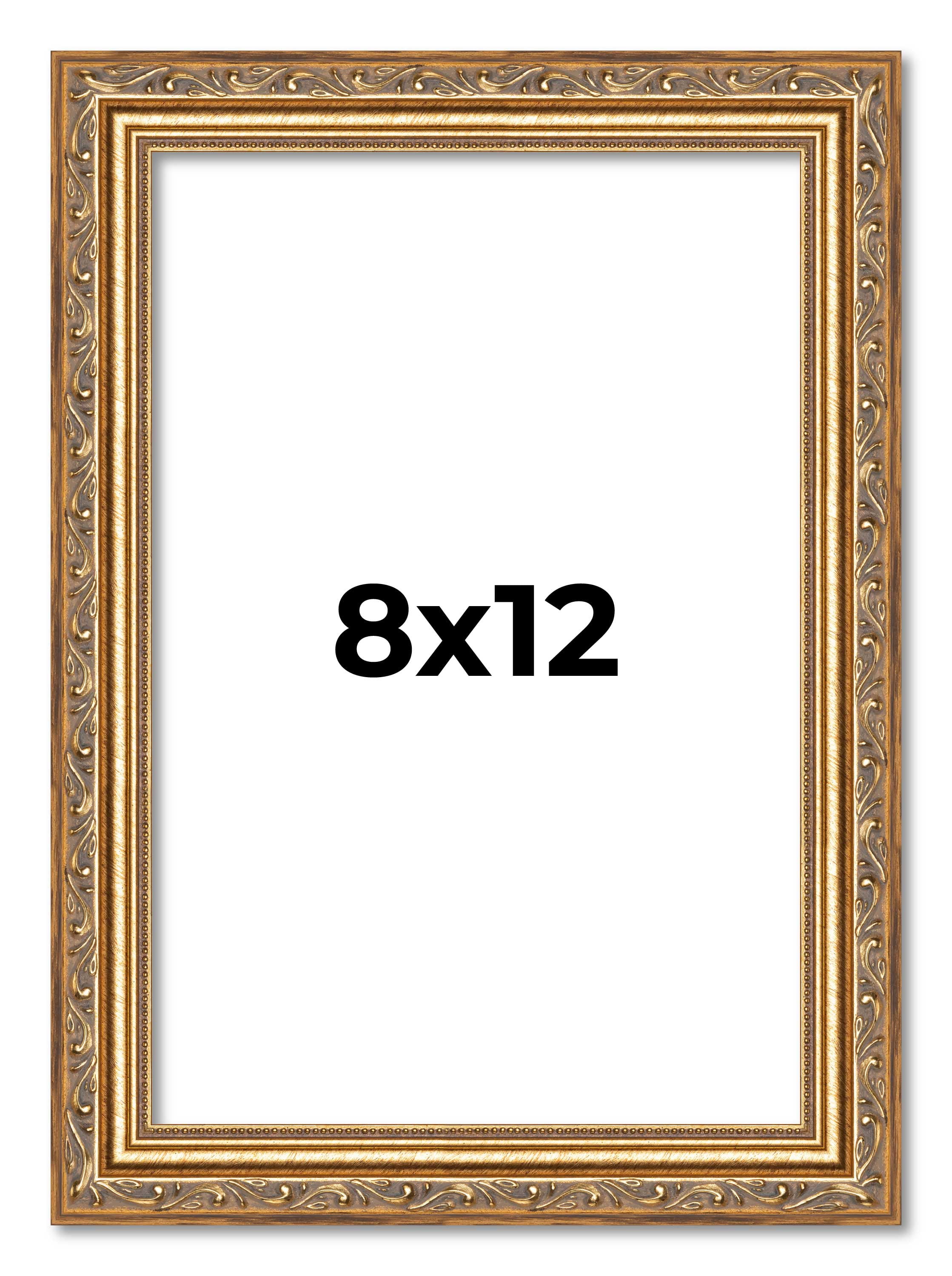 8x12 Frame Gold Solid Wood Picture Frame Width 1.25 Inches | Interior ...