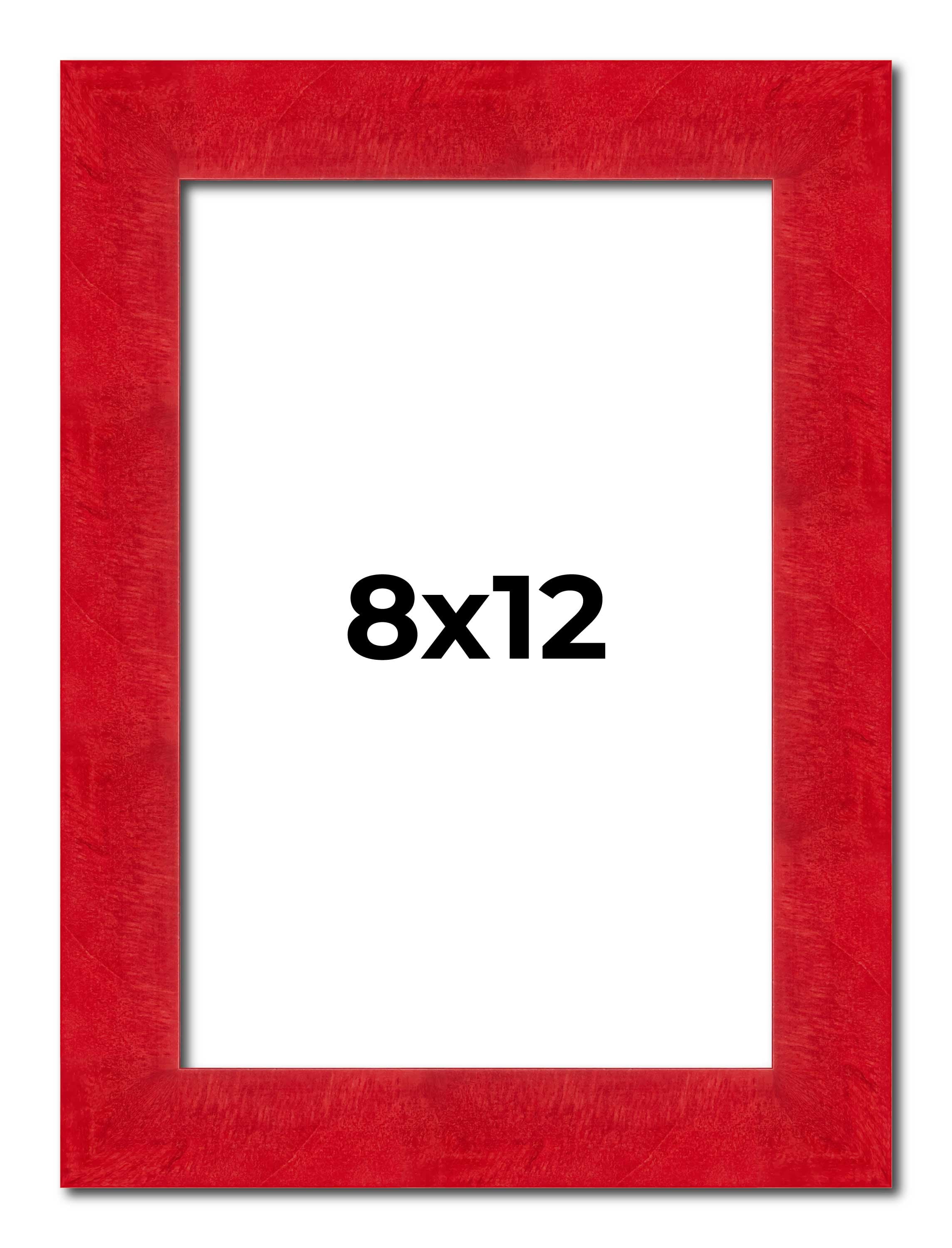 8x12 Frame Red Burl Solid Wood Picture Frame Width 1.75 Inches ...