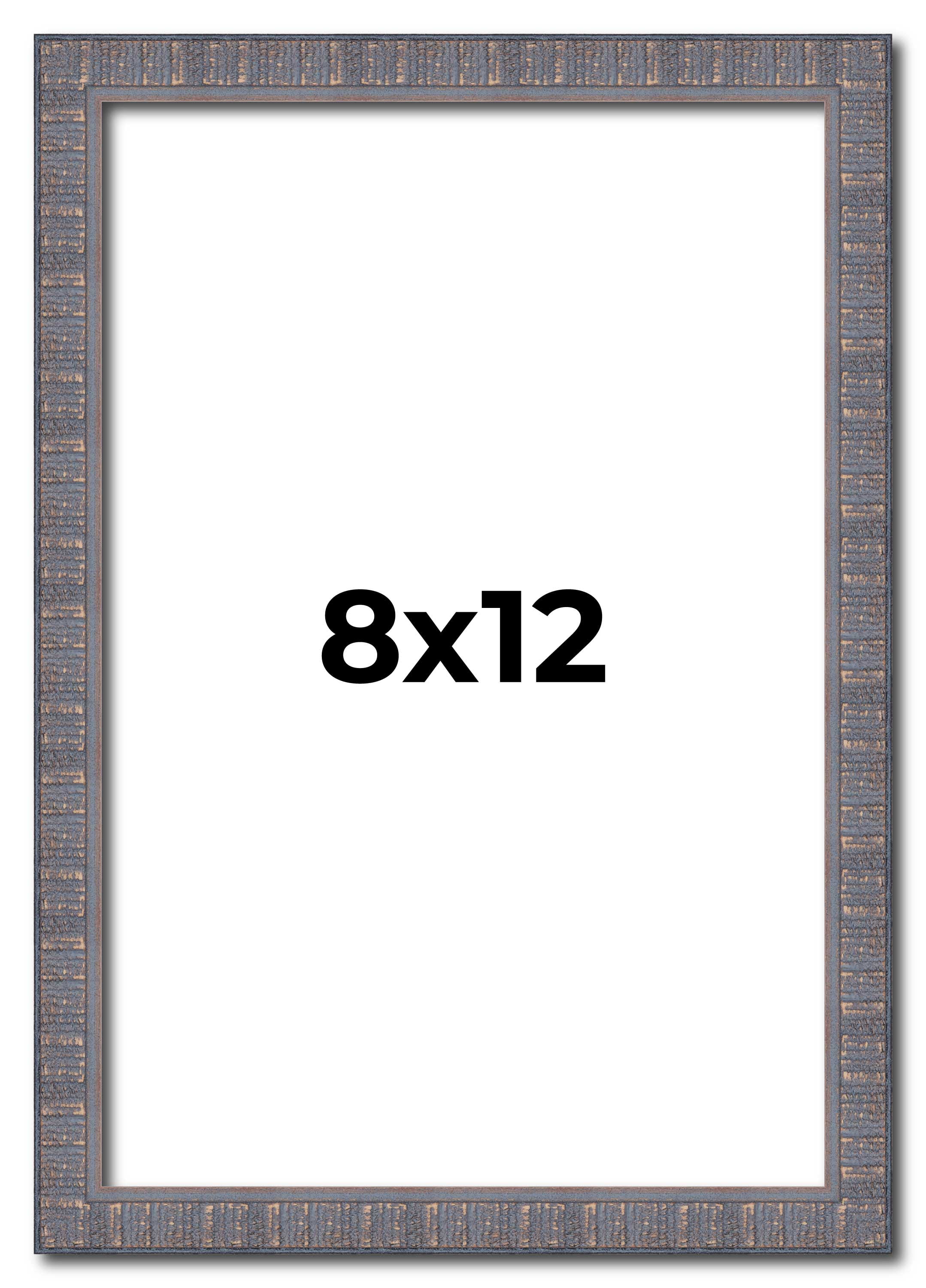 8x12 Frame Slate Blue Distressed Rustic Solid Wood Picture Frame | 0.75 ...