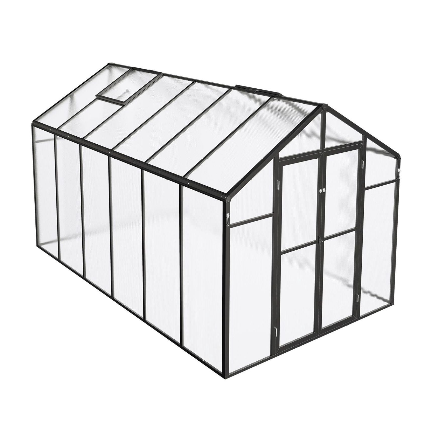 8x12 Ft Polycarbonate Greenhouse - Outdoor Garden Greenhouse with Vents ...