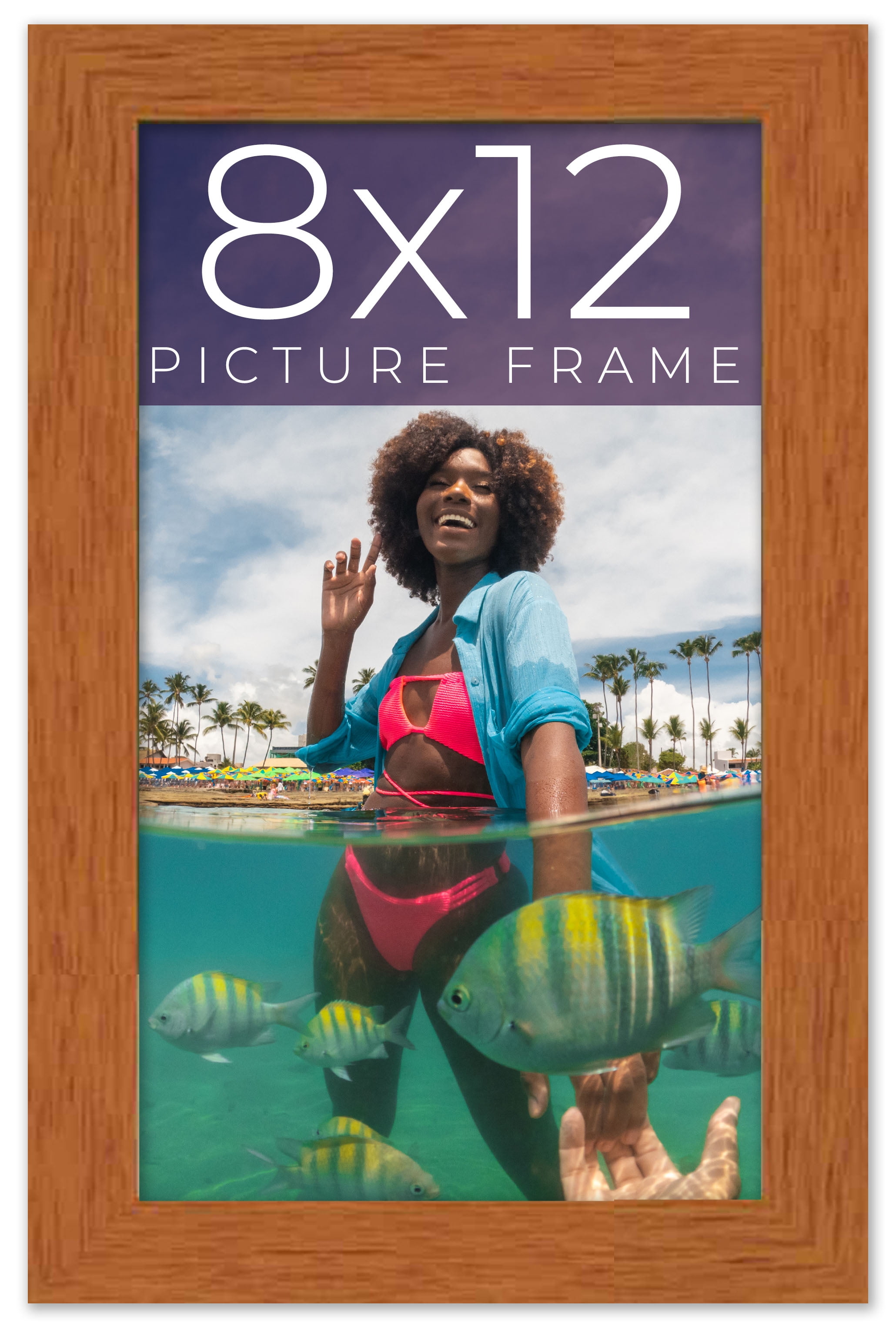 8x12 Honey Brown Real Wood Picture Frame Width 0.75 inches | Interior ...