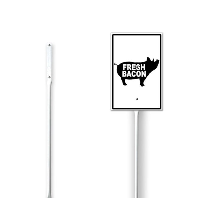 8x12 IN FRESH BACON PIG - Single Sided Yard Sign, Rust Free Aluminum-UV ...