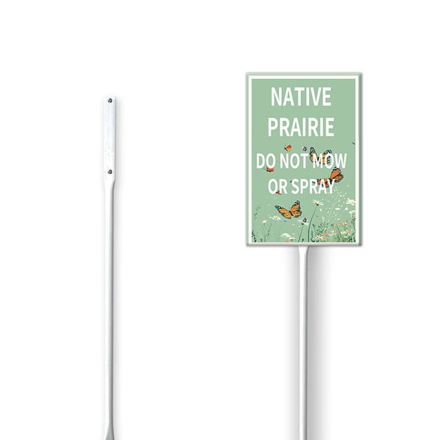 8x12 IN Native Prairie Do Not Mow Or Spray Sign with Stakes, Sturdy ...