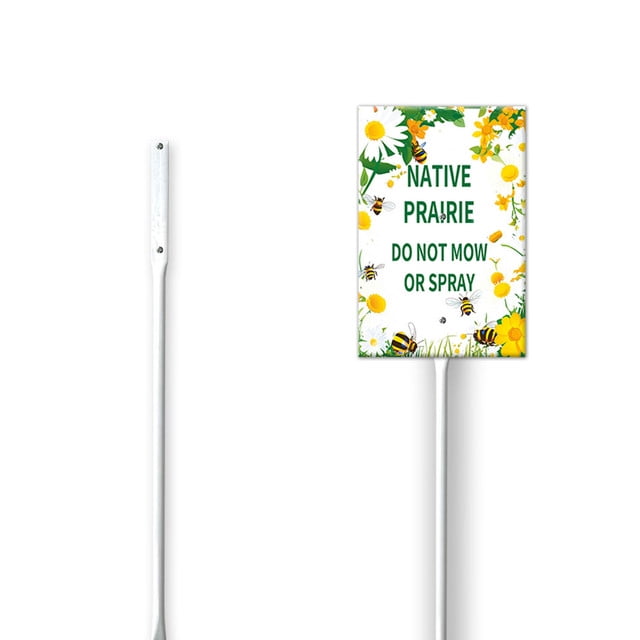 8x12 IN Native Prairie Do Not Mow Or Spray Signwith Stakes,No Mow May ...