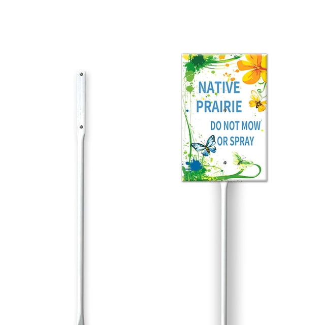 8x12 IN Native Prairie Do Not Mow Or Spray Signwith Stakes,No Mow May ...