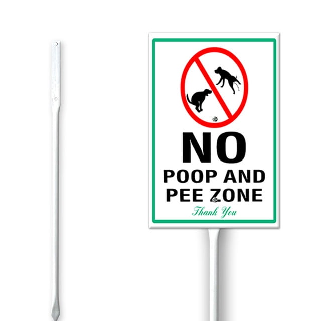8x12 IN No Poop and Pee Zone Yard Signs with Stakes,Yard Garden Lawn ...