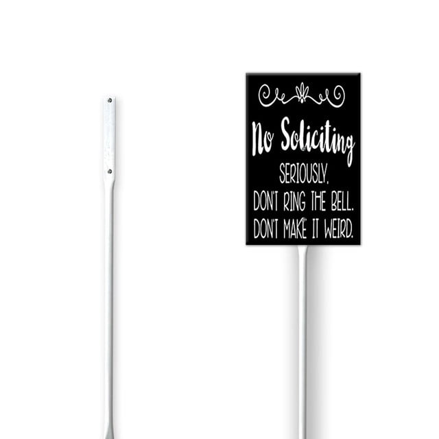 8x12 IN No Soliciting Yard Sign with Stakes,Aluminum Outdoor Yard Sign ...