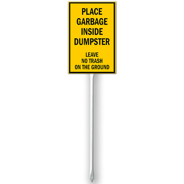 8x12 IN Place Garbage Inside Dumpster, Leave No Trash on The Ground ...