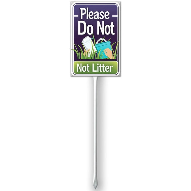 8x12 IN Please Do Not Litter Thank You Metal Sign with Edge,Metal Sign ...