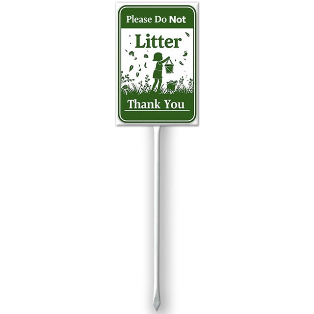 8x12 IN Please Don't Litter Yard Sign with Stake,Stay Off Grass Signs ...