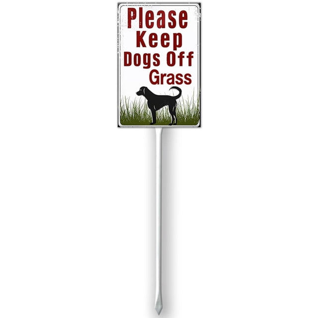 8x12 IN PLEASE KEEP DOGS OFF GRASS Yard Sign with Stake,No Dogs Allowed ...