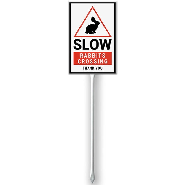 8x12 IN Slow Down Sign,Rabbits Crossing Thank You Sign,Outside Outdoor ...
