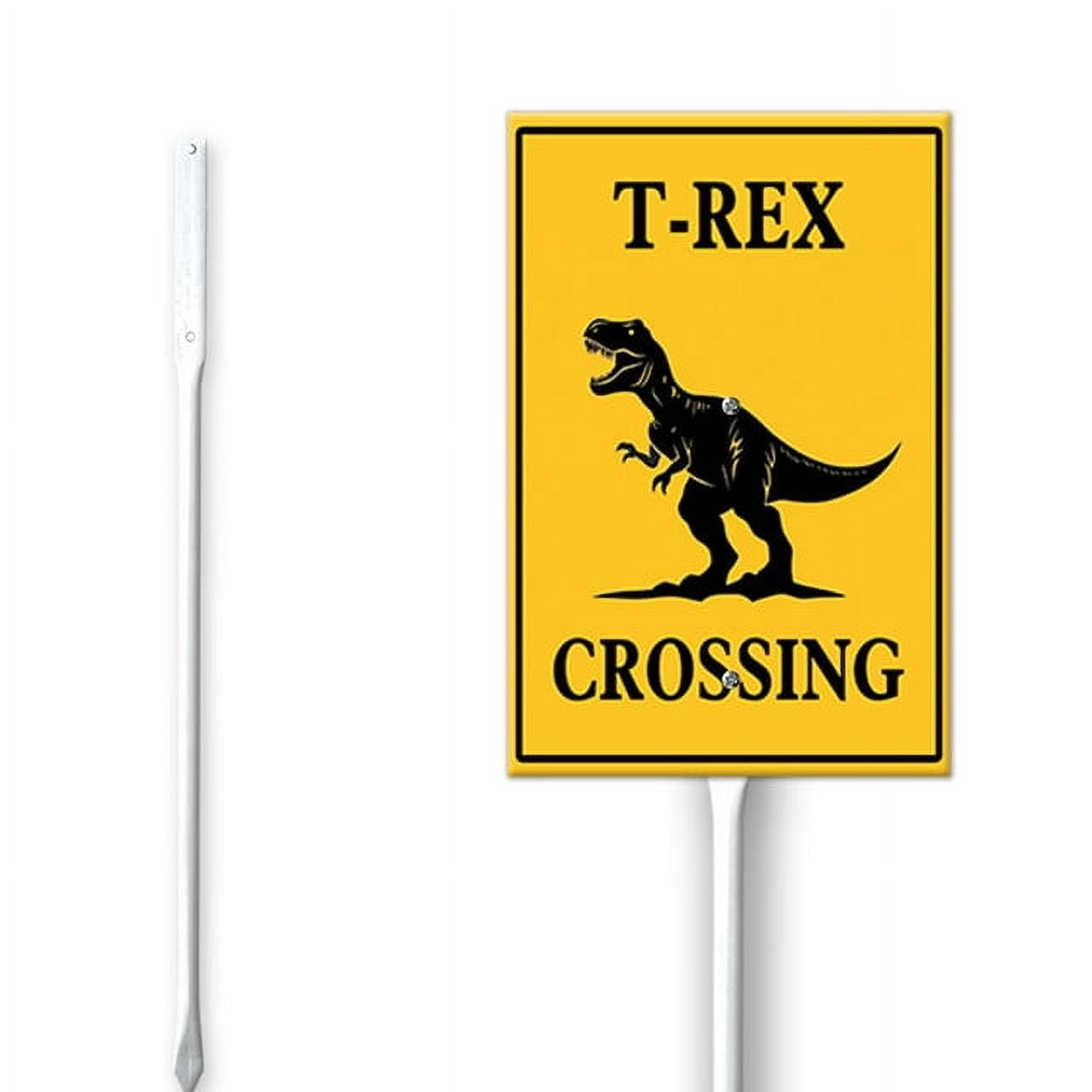 8x12 IN Slow Down Sign, T Rex Crossing Sign,Outdoor Home Decoration ...