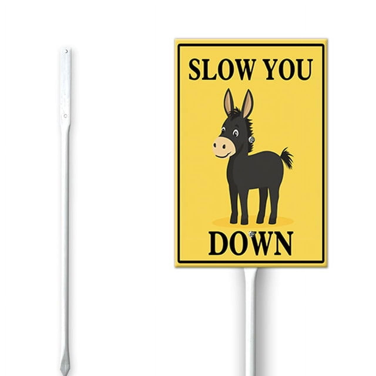 8x12 IN Slow Your Donkey Down sign with Stake,Yard Lawn Walkway ...