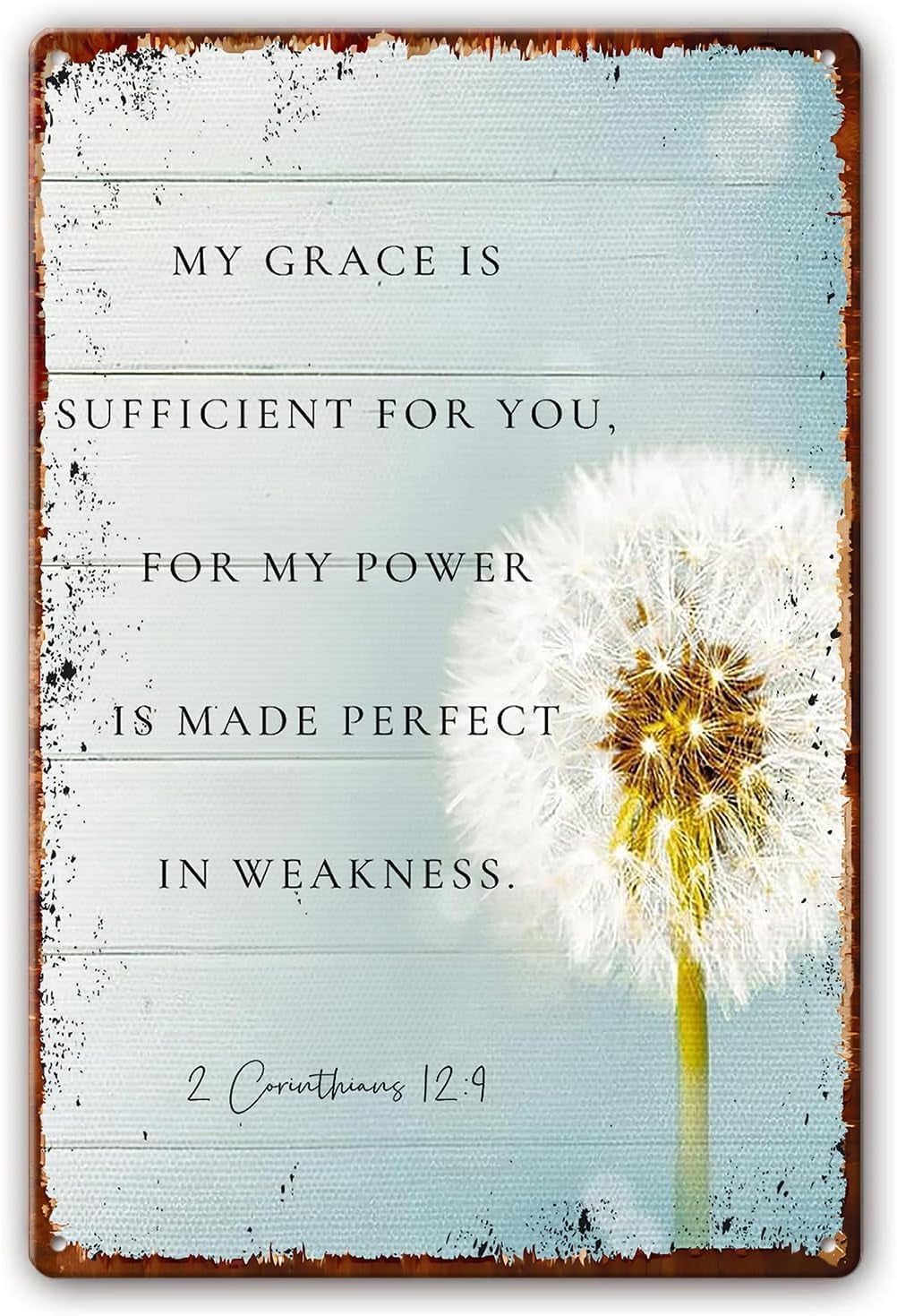 8x12 Inch 2 Corinthians 12 9 Wall Art Metal Signs My Grace Is ...