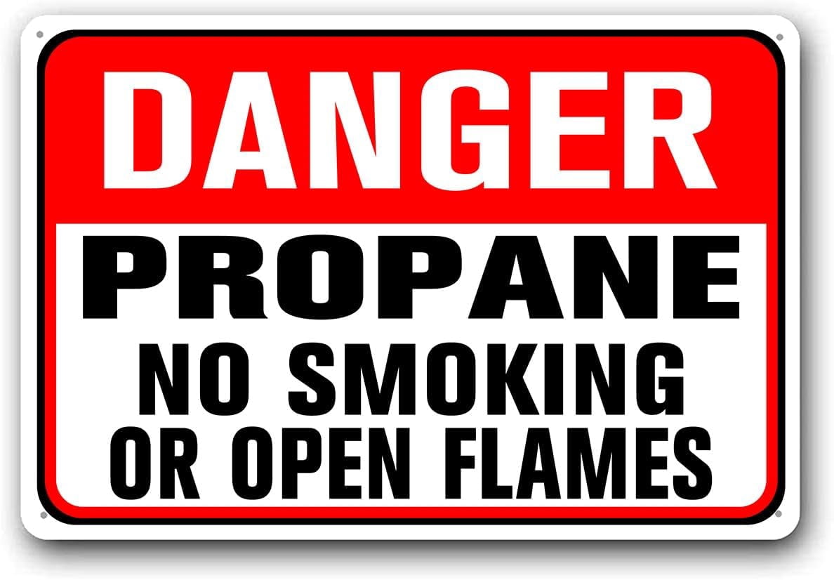 8x12 Inch Aluminum Danger Propane No Smoking No Open Flames Metal Signs ...