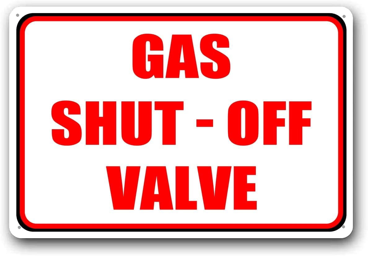 8x12 Inch Aluminum Gas Shut Off Sign Metal Safety Sign Indoor/outdoor ...