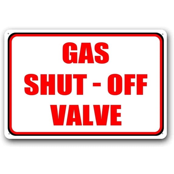 8x12 Inch Aluminum Gas Shut Off Sign Metal Safety Sign Indoor/outdoor ...
