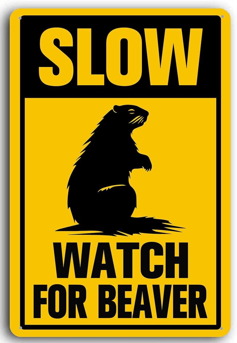 8x12 Inch Aluminum Slow Watch for Beaver Sign Slow Down Signs Metal ...