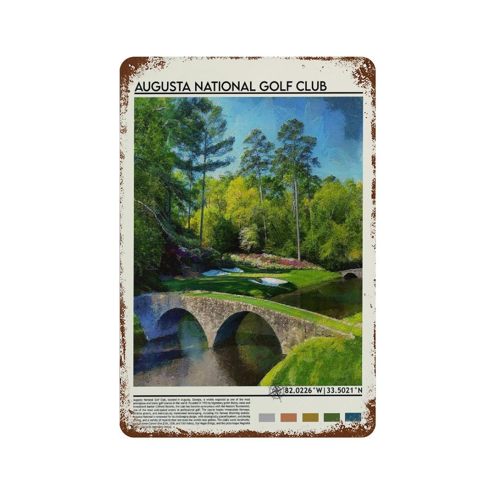 8x12 Inch Augusta National Golf Print, Augusta National Golf Poster ...