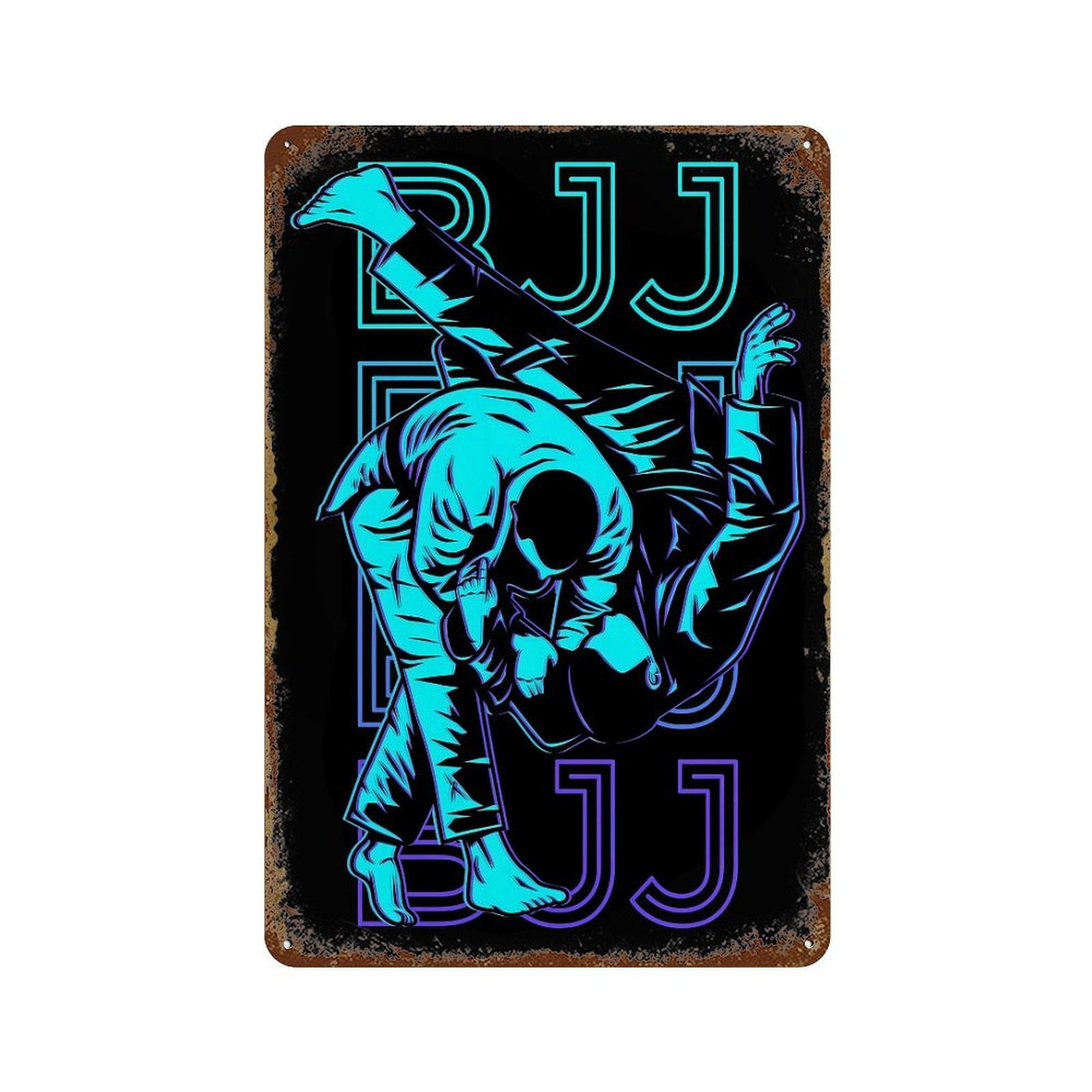 8x12 Inch BJJ Brazilian Jiu-Jitsu Tin Metal Decorative Wall Paintings ...