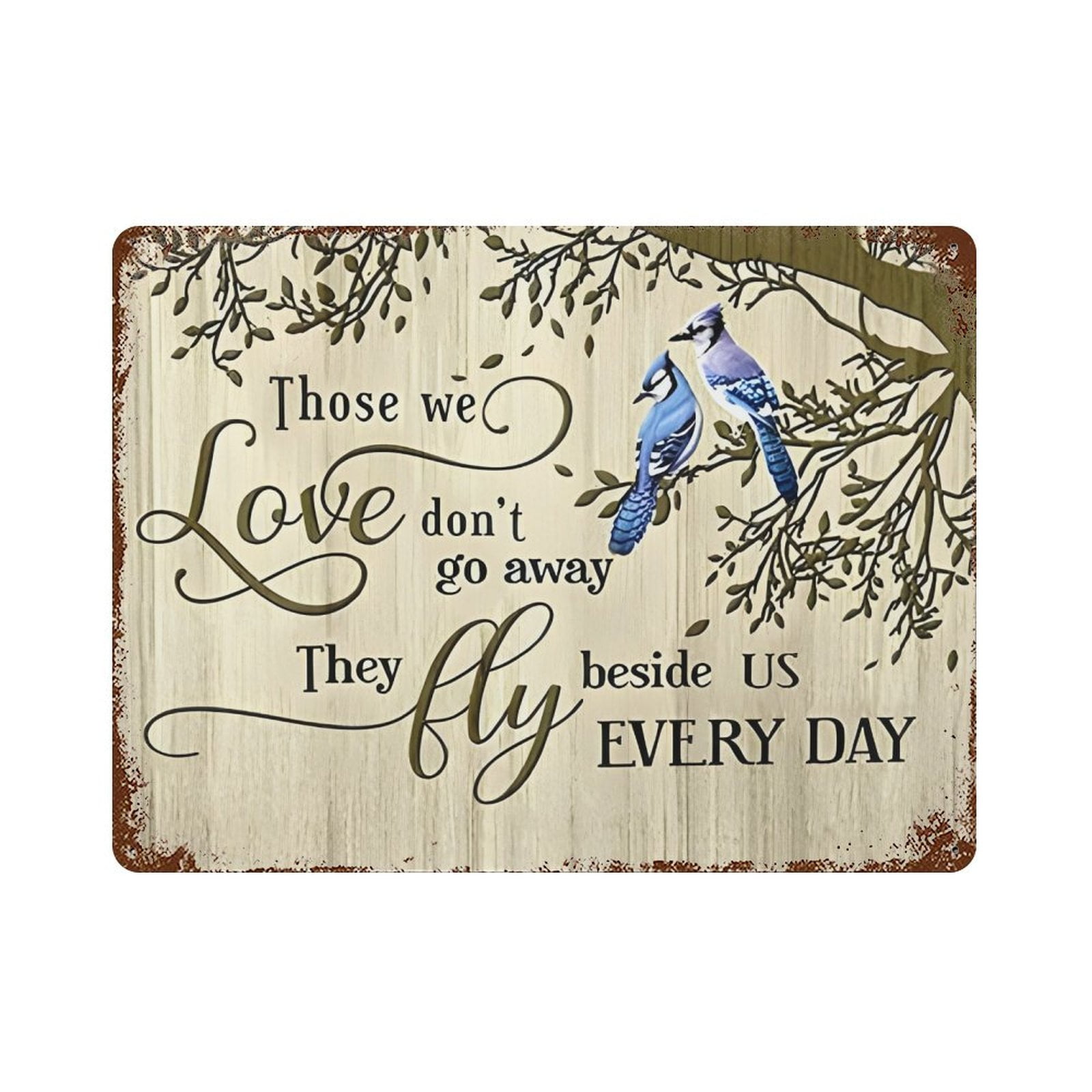 8x12 Inch Blue Jay Love Sea Tin Metal Decorative Wall Paintings - Vintage Artwork for Home Decor ...