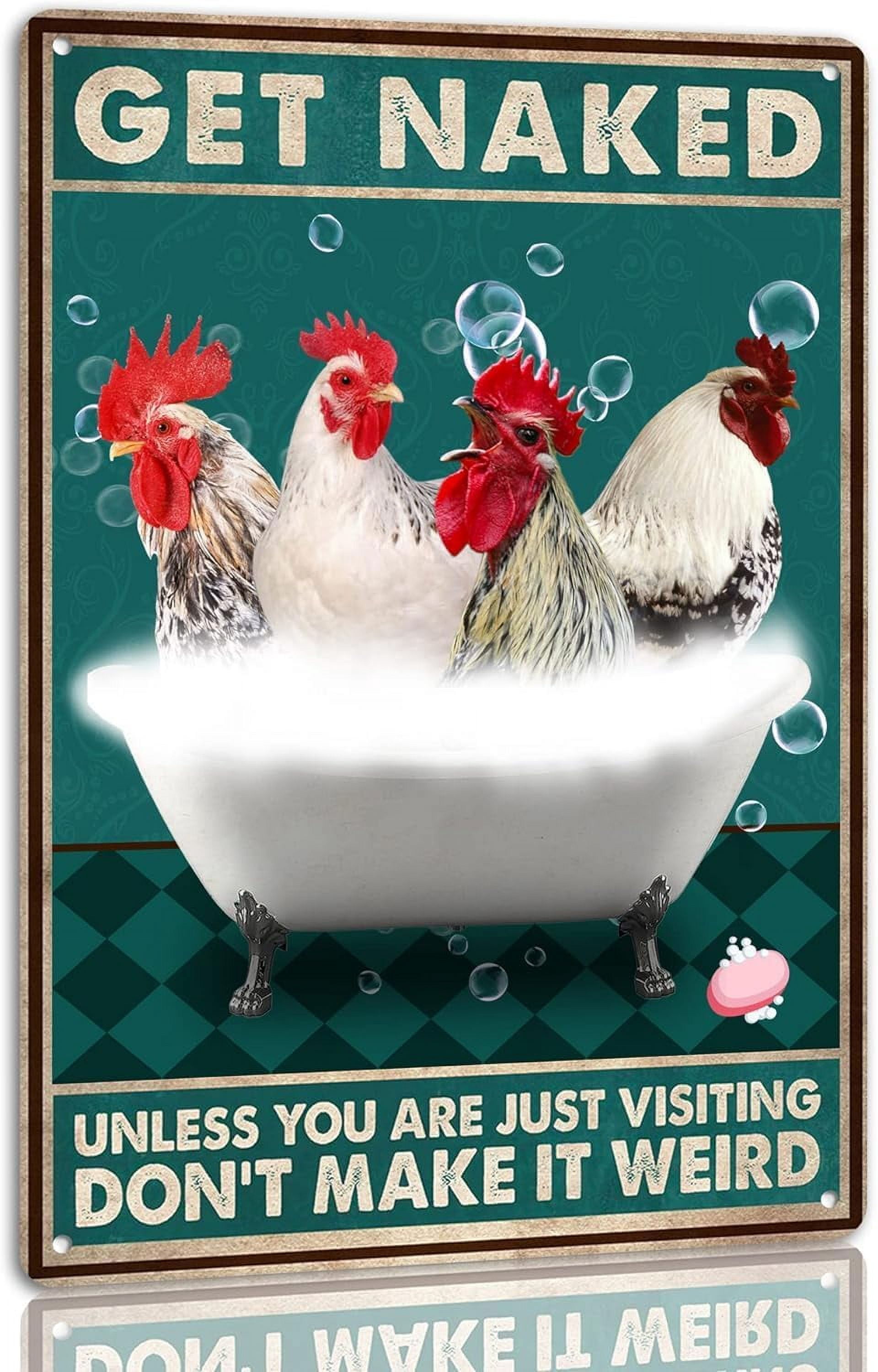 8x12 Inch Chicken Bathroom Decor Funny Bathroom Quote Metal Tin Sign ...