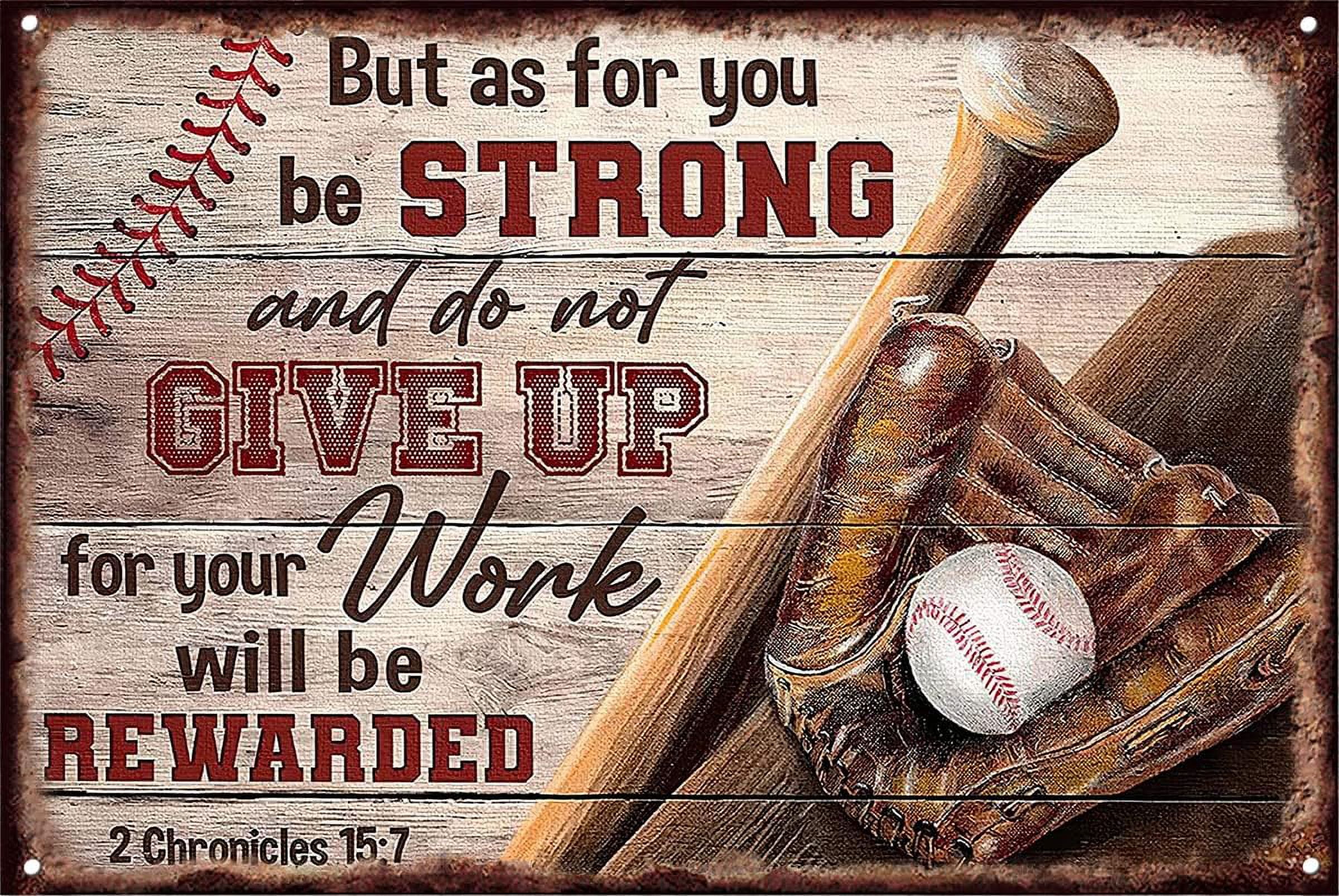 8x12 Inch Christian Baseball Wall Art Inspirational Sports Canvas ...