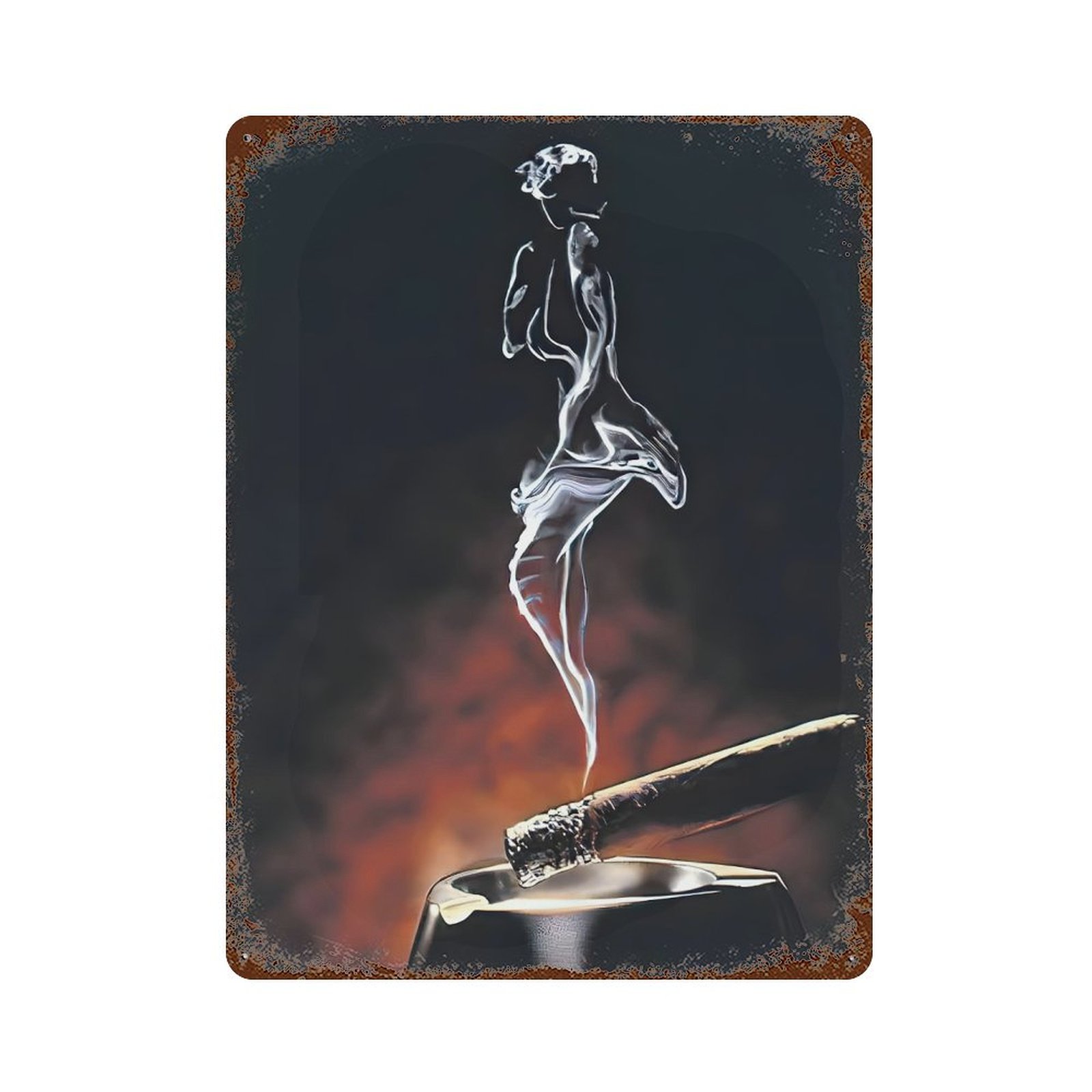 8x12 Inch Cigar Smoke Tin Metal Decorative Wall Paintings - Vintage ...