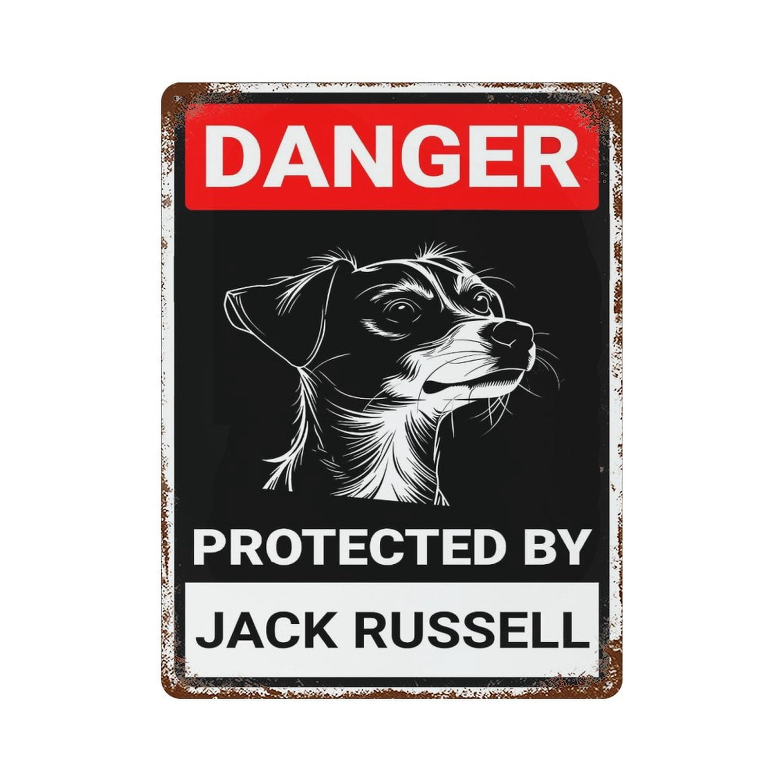 8x12 Inch Danger Protected By Jack Russell Beware Of Dog Tin Metal ...