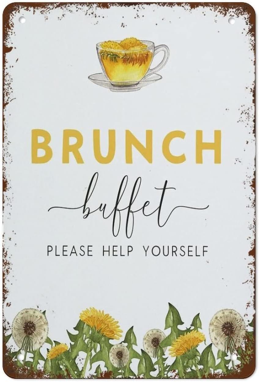 8x12 Inch Easter Brunch Sign Spring Sign Spring Party Brunch Bar ...