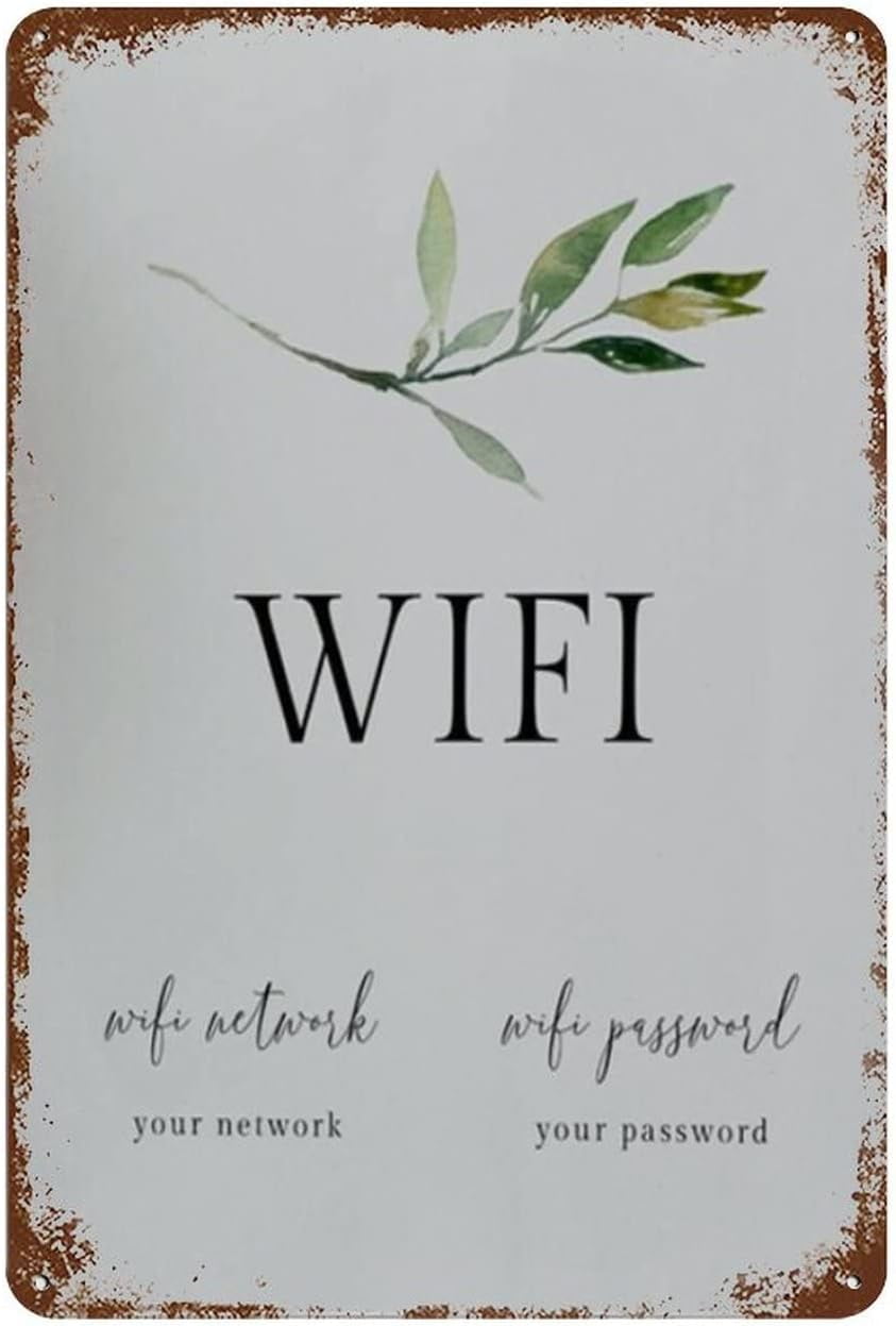 8x12 Inch Eucalyptus Wifi Password Sign Greenery Wifi Sign Wireless ...