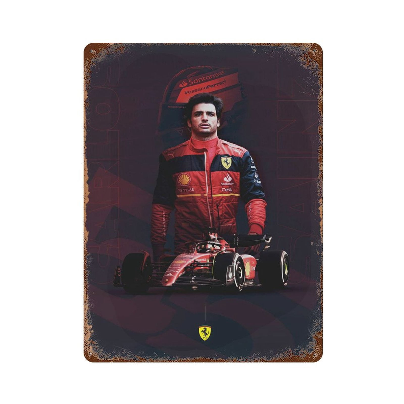 8x12 Inch F1 Carlos Sainz Ferrari F175 Tin Metal Decorative Wall ...