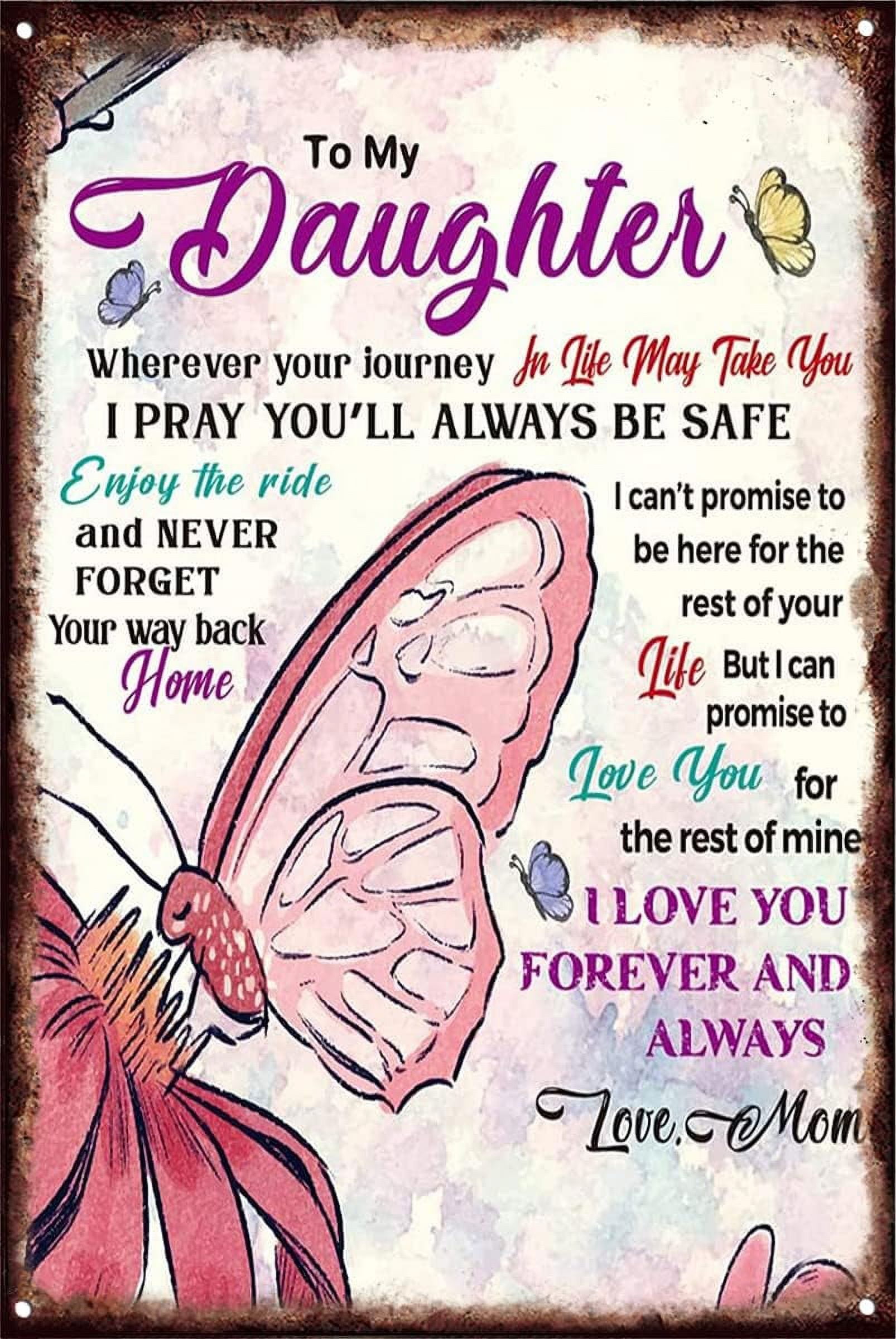 8x12 Inch Gifts For Daughter -Hangable Tin Sign Poem Prints Framed ...