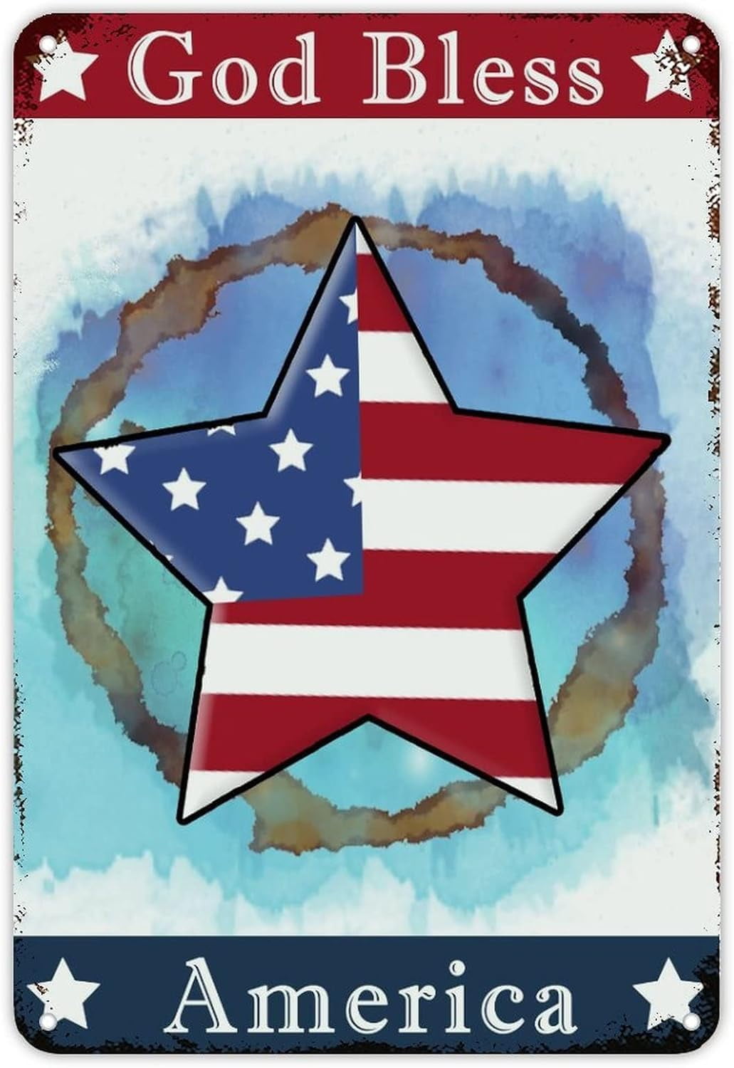 8x12 Inch God Bless America Signs Independence Day Metal Sign Memorial ...