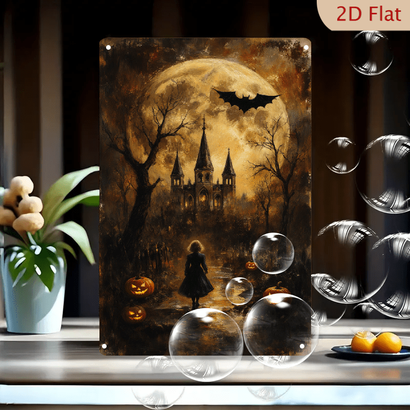 8x12 Inch Gothic Cathedral Halloween Wall Art, Impressionist Dark ...