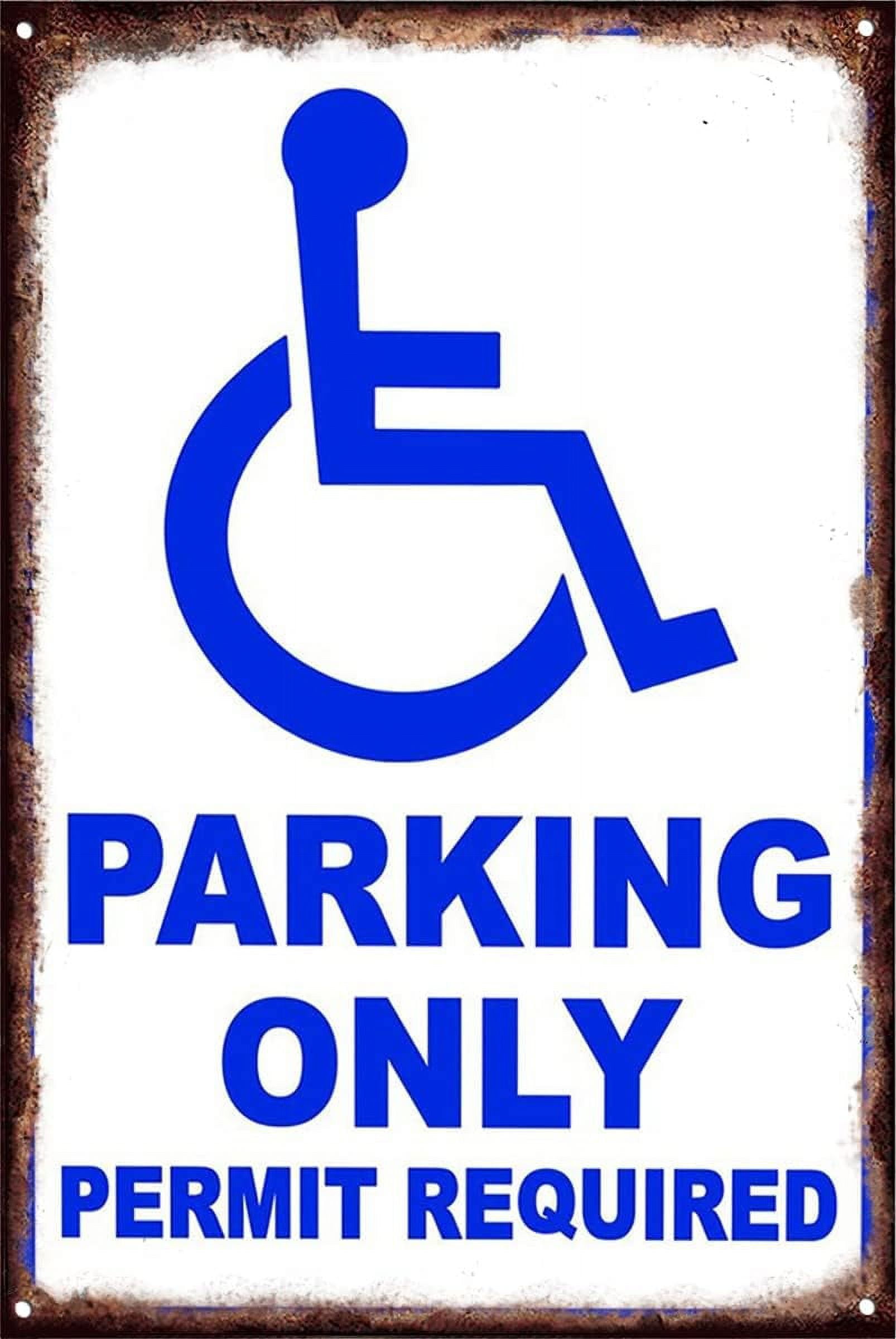 8x12 Inch Handicapped Parking Only Permit Required Sign Reflective ...
