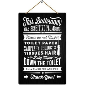 Flush Only Toilet Paper Signs