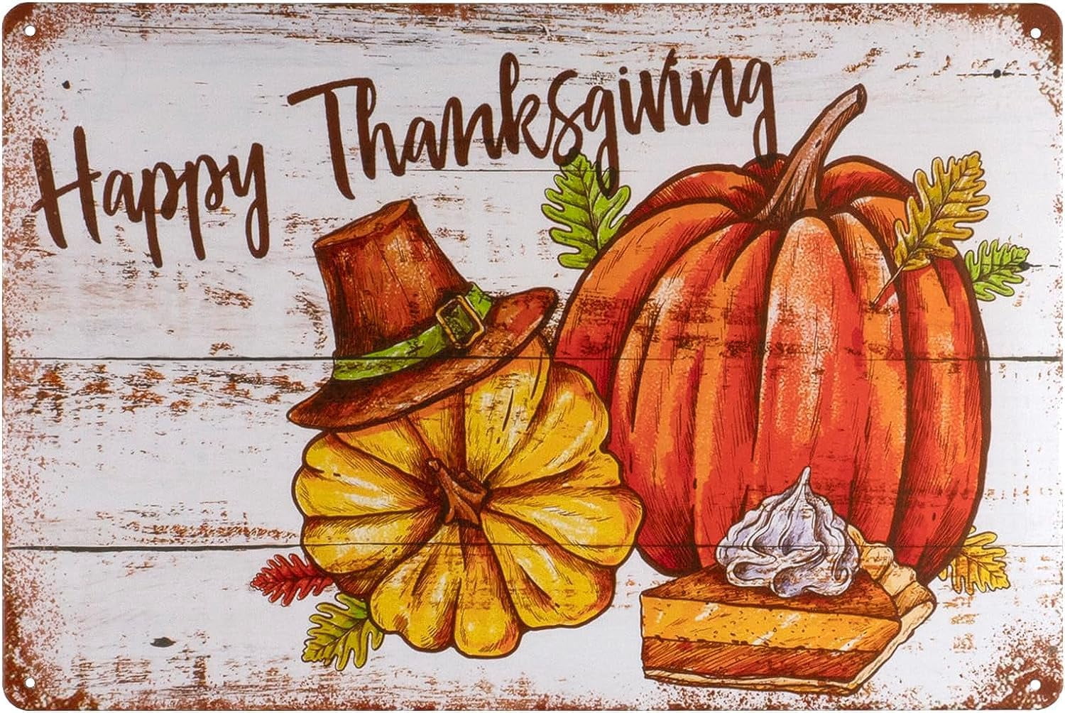 8x12 Inch Happy Thanksgiving Retro Tin Signs, Vintage Shabby Style Farm ...