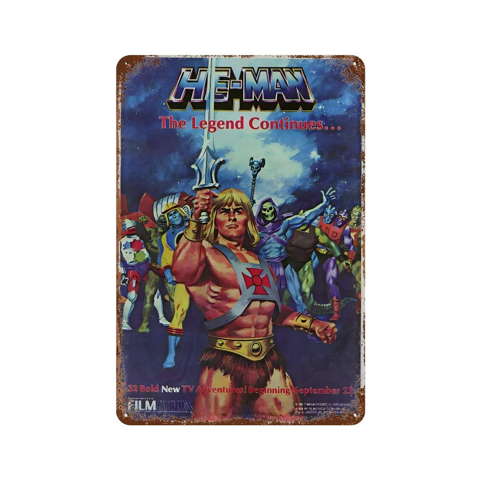 8x12 Inch He-Man And The Cosmic Masters Movie (1983) Tin Metal ...