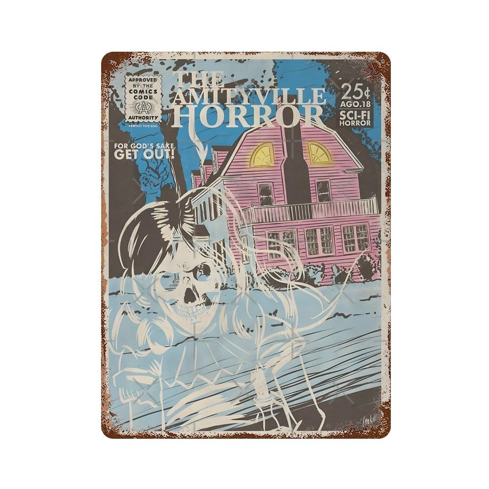 8x12 Inch Howling Ghosts Tin Metal Decorative Wall Paintings - Vintage ...