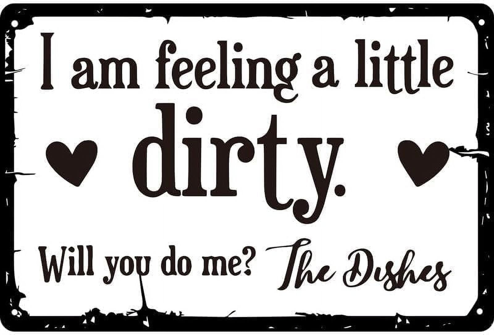 8x12 Inch I Am Feeling A Little Dirty Will You Do Me Love Dishes Funny ...